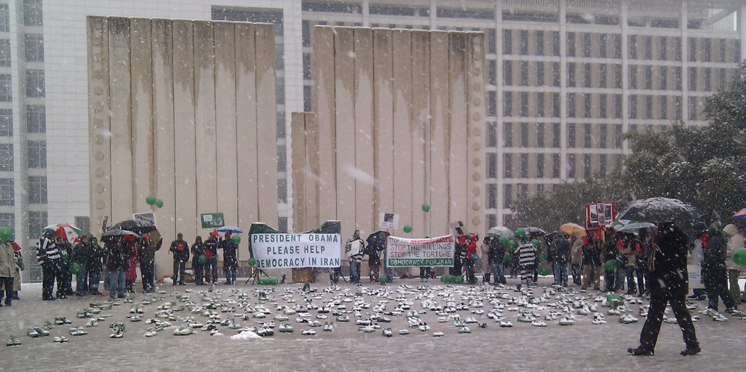 Iran Demonstrators Brave Snow - D Magazine