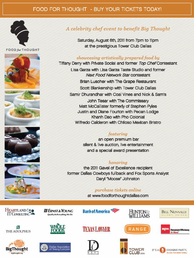 Food for Thought at The Tower Club Announces Expanded Chef List - D ...