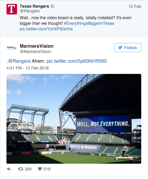 Seattle Mariners to Texas Rangers: Ours Is Bigger Than Yours - D Magazine