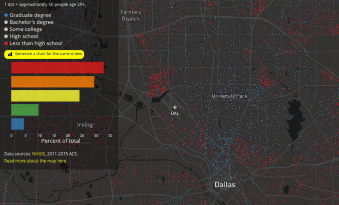 Use This Interactive Map To Dissect Dallas By Educational Achievement ...