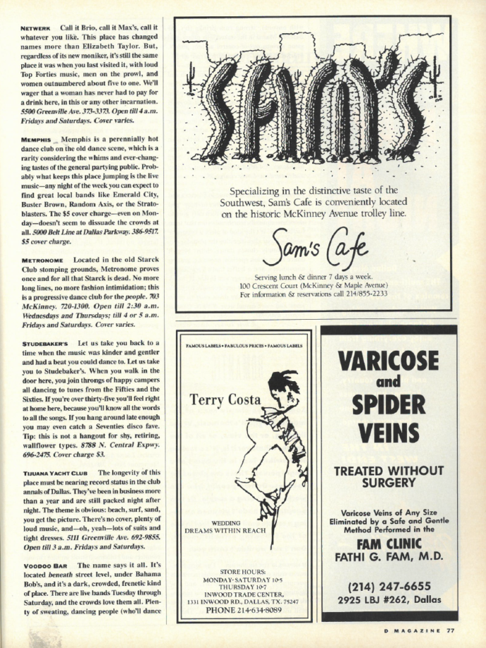 Flashback Friday: Nightlife in Dallas (1990) - D Magazine