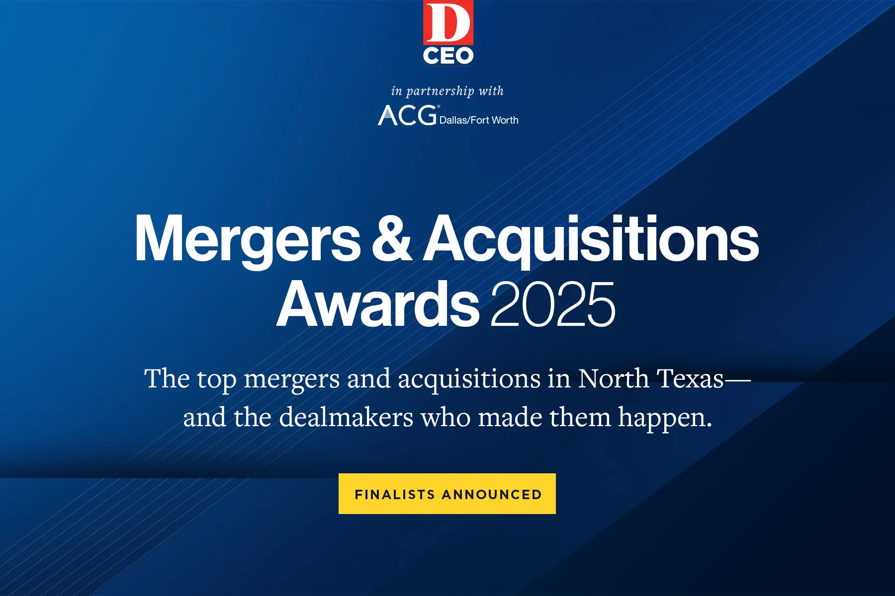 Finalists Announced: 2025 Mergers & Acquisitions Awards - D Magazine