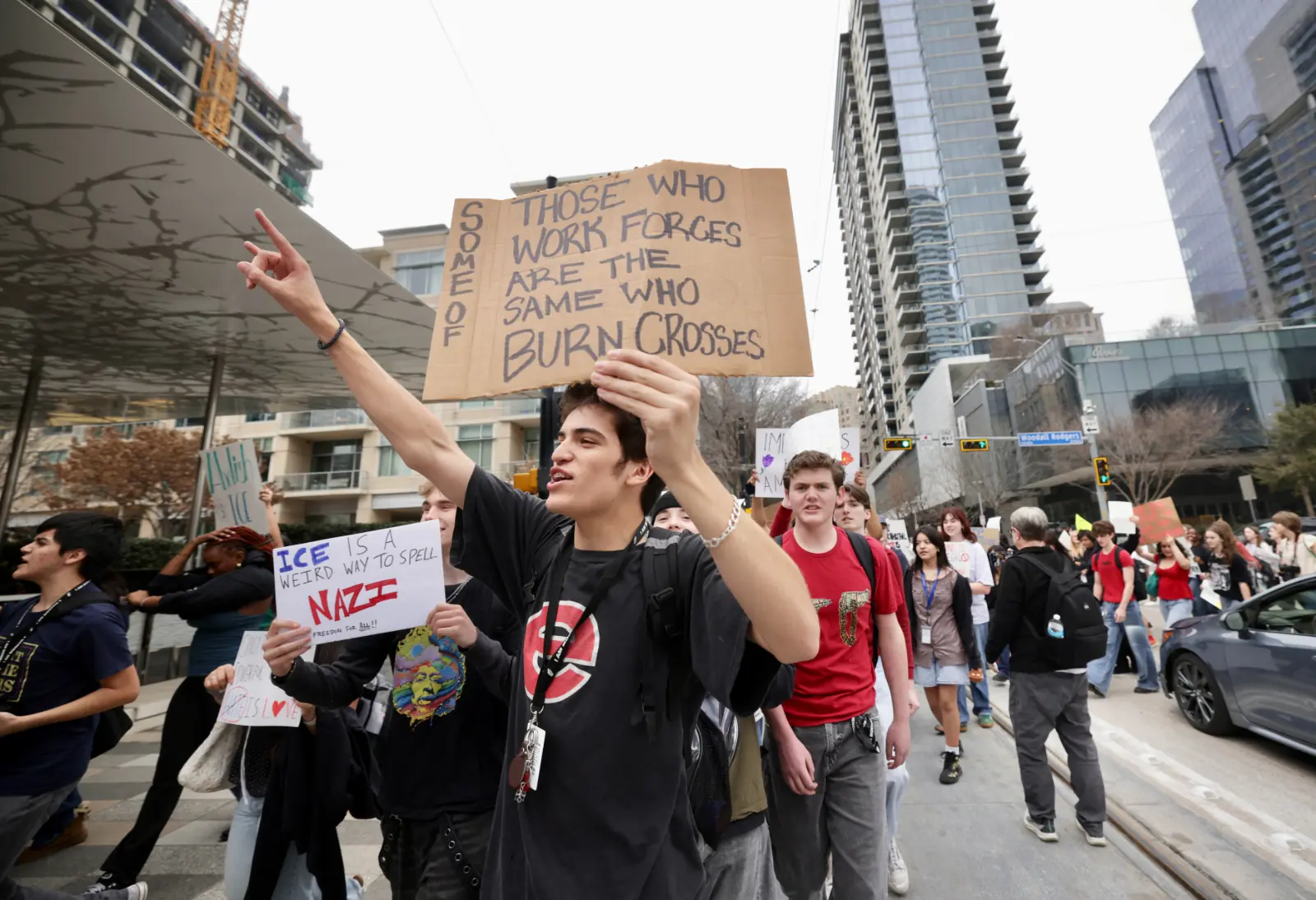 Booker T. Students Protest ICE, Abbott - D Magazine